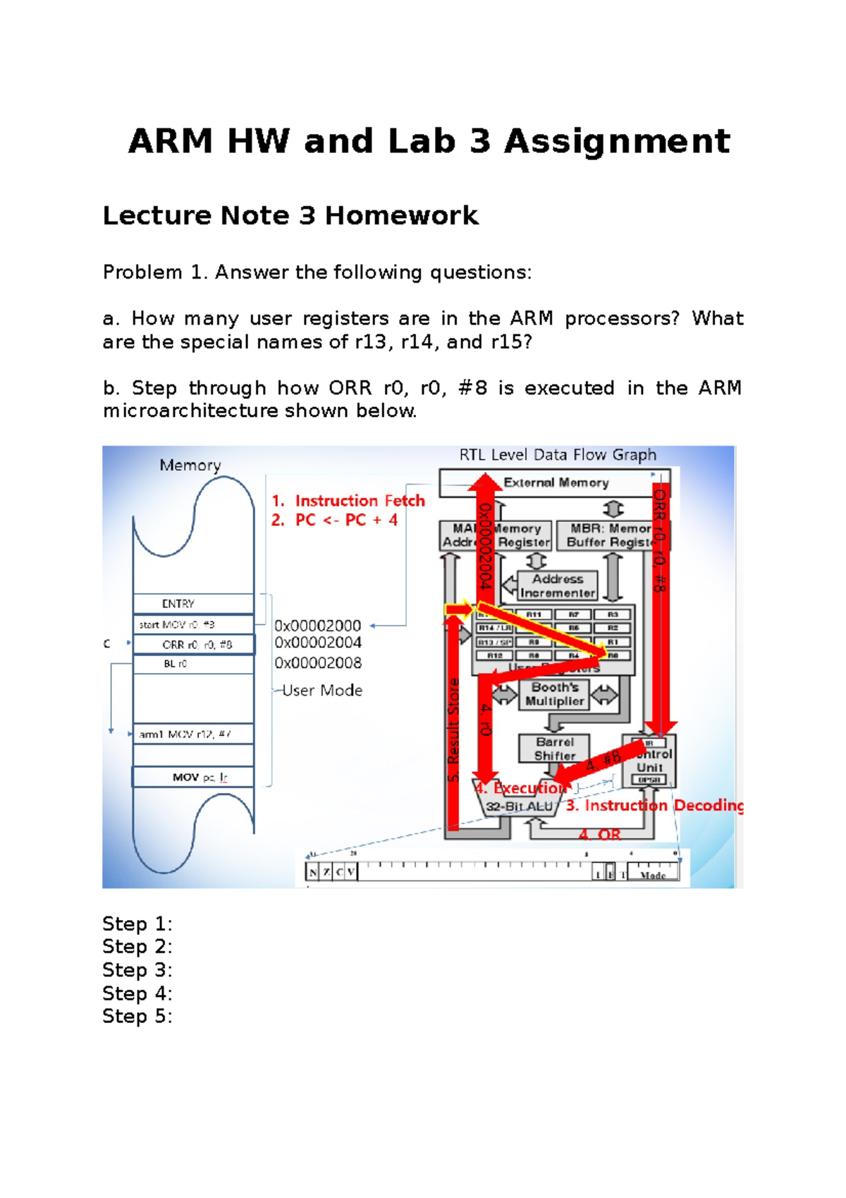 ARM HW and Lab 3 Assignment - ARM HW and Lab 3 Assignment Lecture Note 3 Homework Problem 1 ...