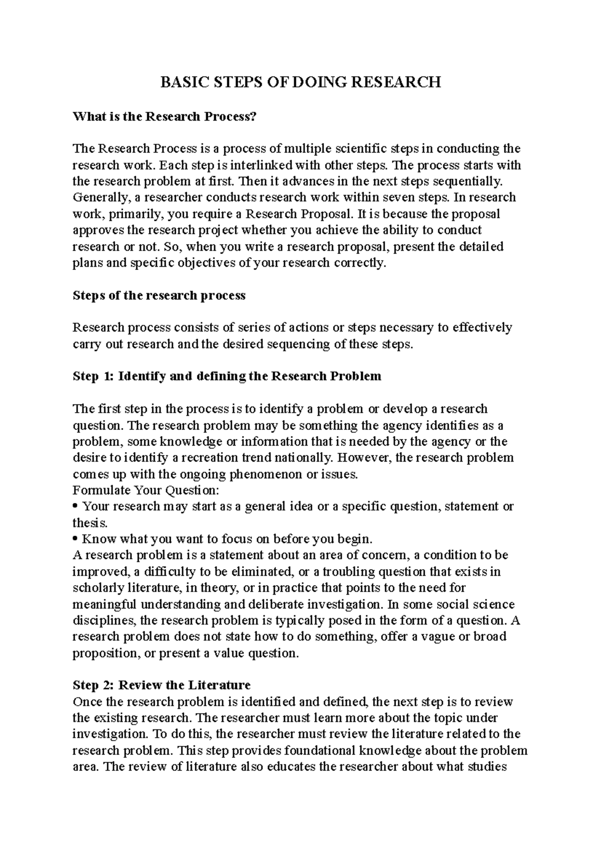 Basic Steps OF Doing Research - BASIC STEPS OF DOING RESEARCH What is ...