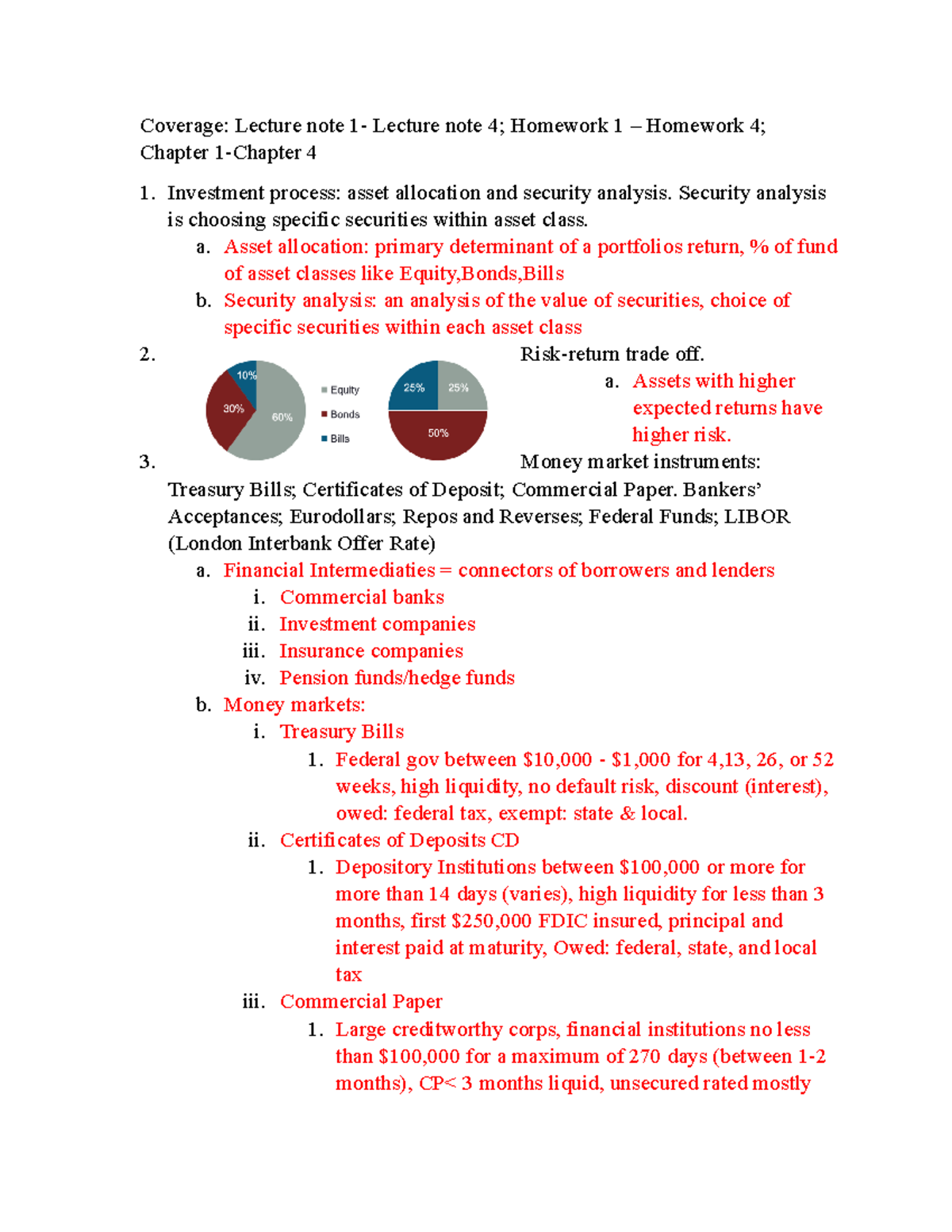 Review Sheet for Midterm - Coverage: Lecture note 1- Lecture note 4; Homework 1 – Homework 4 ...
