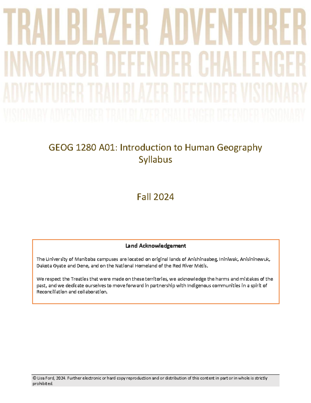 1280 A01 Syllabus F2024 - © Lisa Ford, 202 4. Further electronic or ...