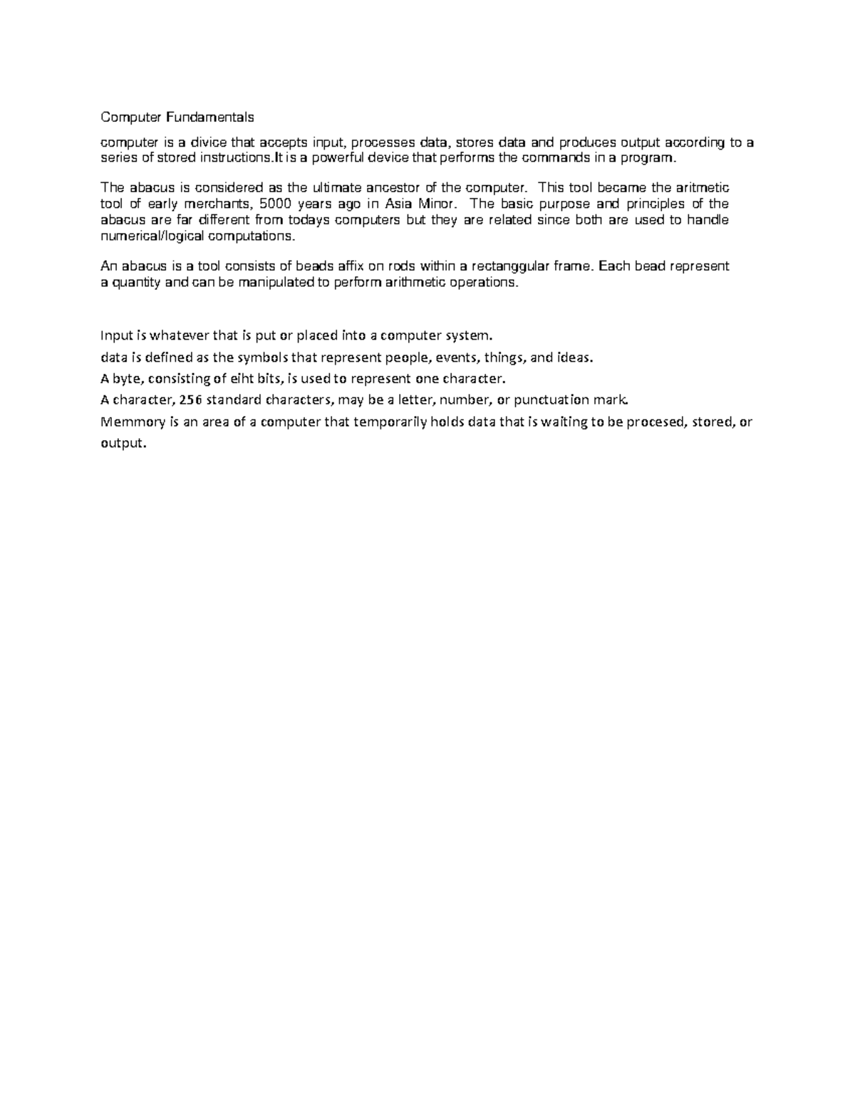 Computer Fundamentals - Computer Fundamentals computer is a divice that ...