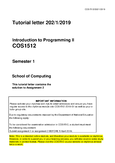 COS 1512 - Unisa - Introduction to programming II - Studocu