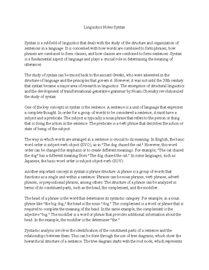 Morphology Notes - Linguistics Notes Morphology Morphology is a ...