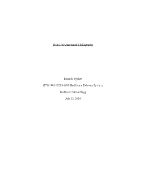 4-3 Short Paper Initiatives - HCM 340 Module Four Short Paper Ricardo ...