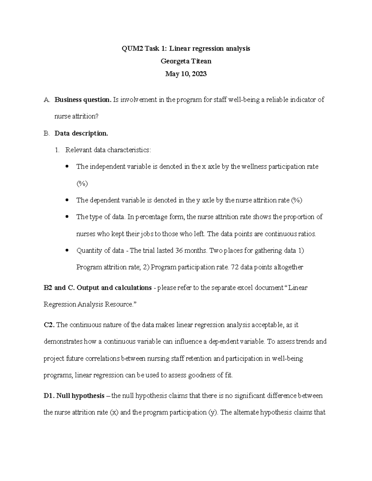 QUM2 — QUM2 TASK 1 Linear Regression Analysis - QUM2 Task 1: Linear ...