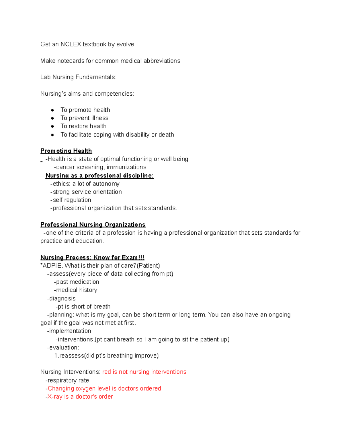 Nursing Fundamentals - Study notes - Get an NCLEX textbook by evolve ...