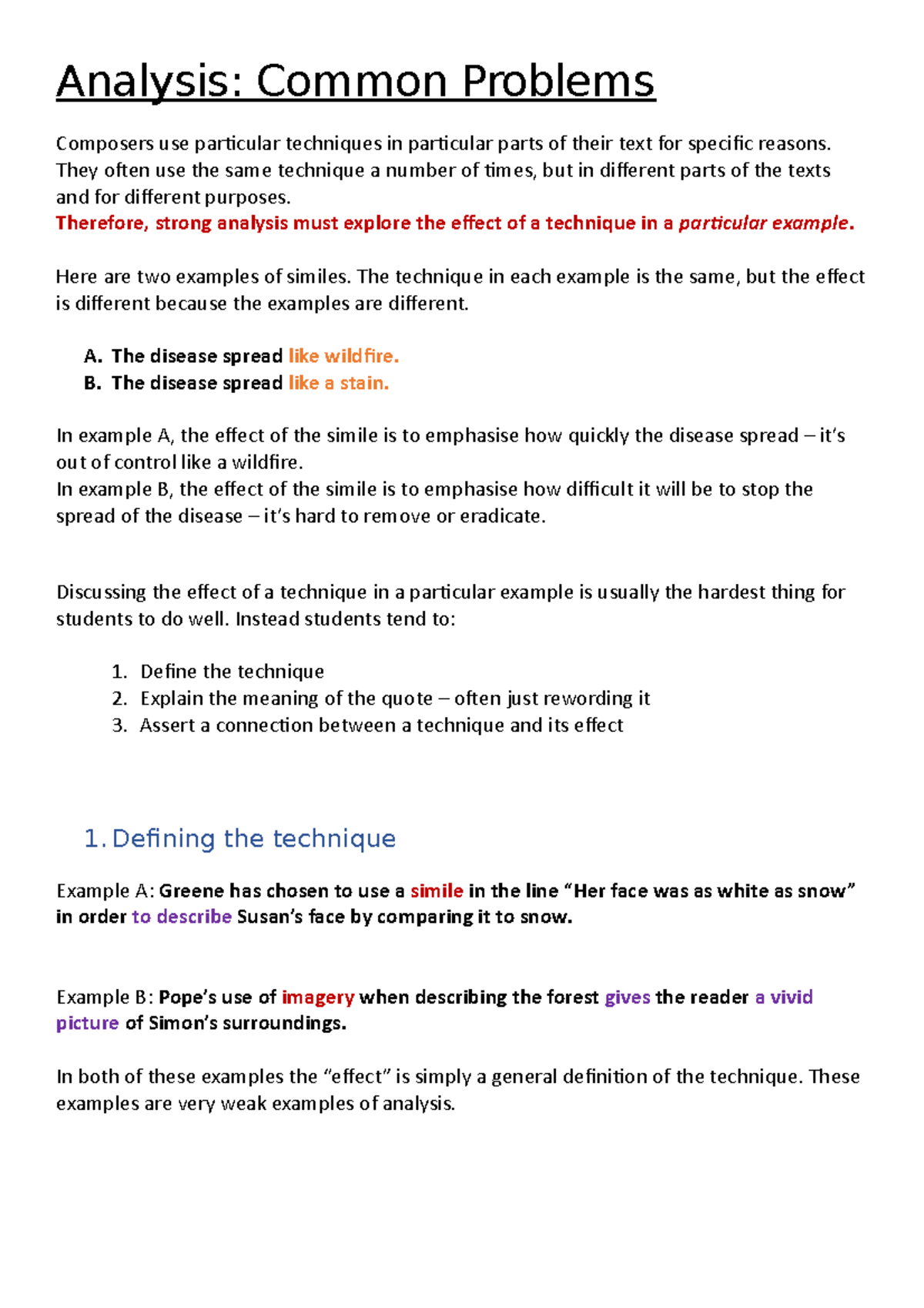 Analysis- Common Problems Year 11 - Analysis: Common Problems Composers use particular ...