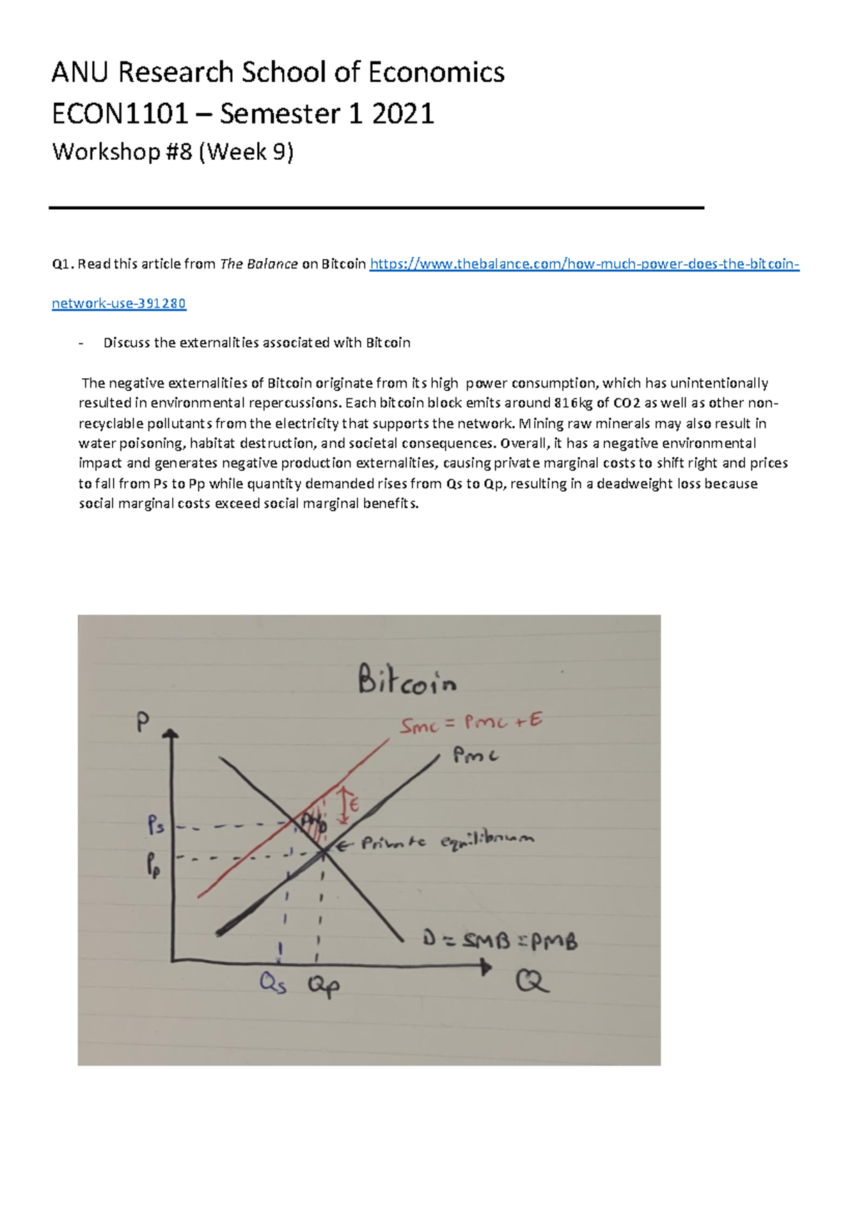 Workshop 8 Questions - ANU Research School of Economics ECON1101 ...
