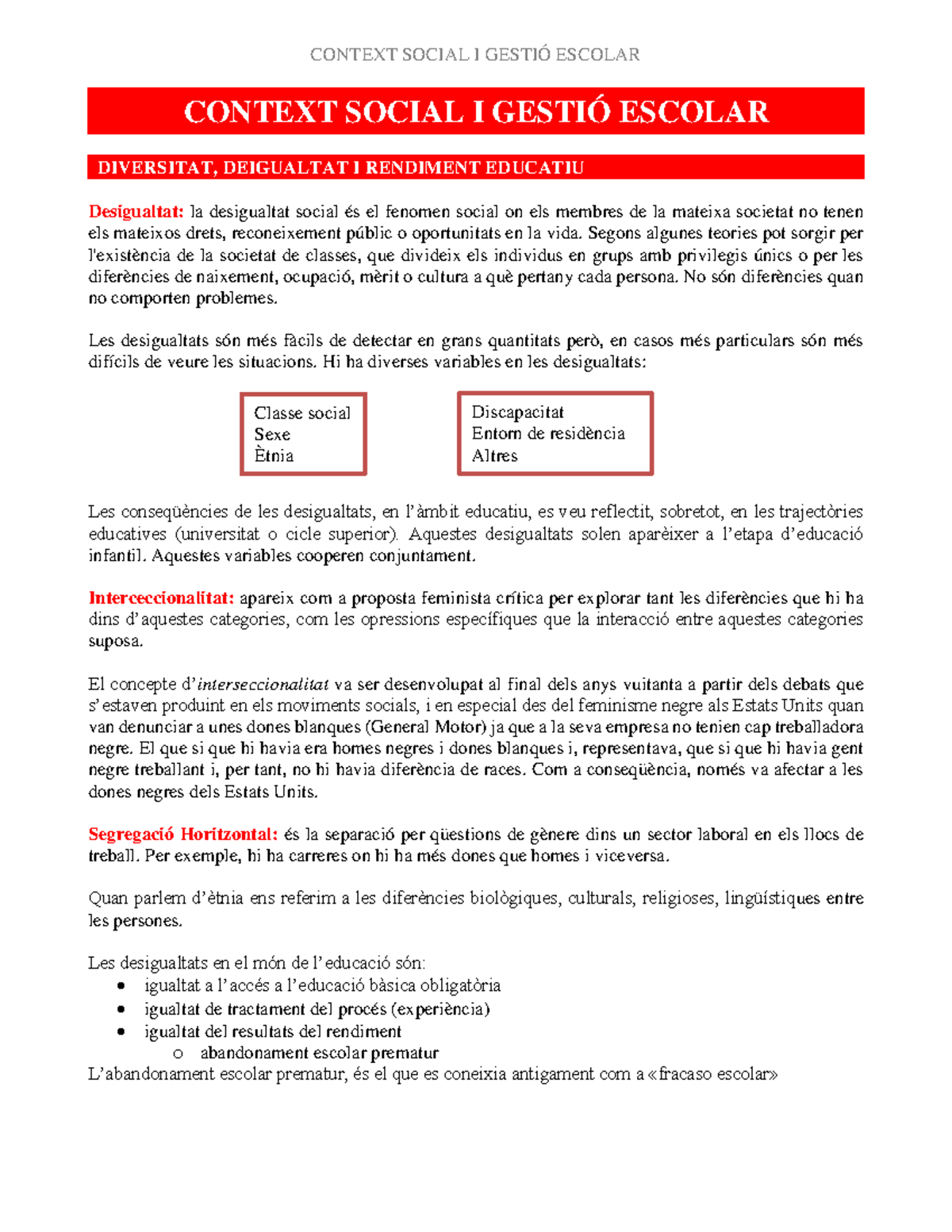 Context Social - tots els apunts pel primer examen de la matèria - CONTEXT SOCIAL I GESTIÓ ...