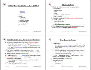 Lecture 14 plastics introduction MECH 421 - Dr. M. Medraj Mech. Eng ...