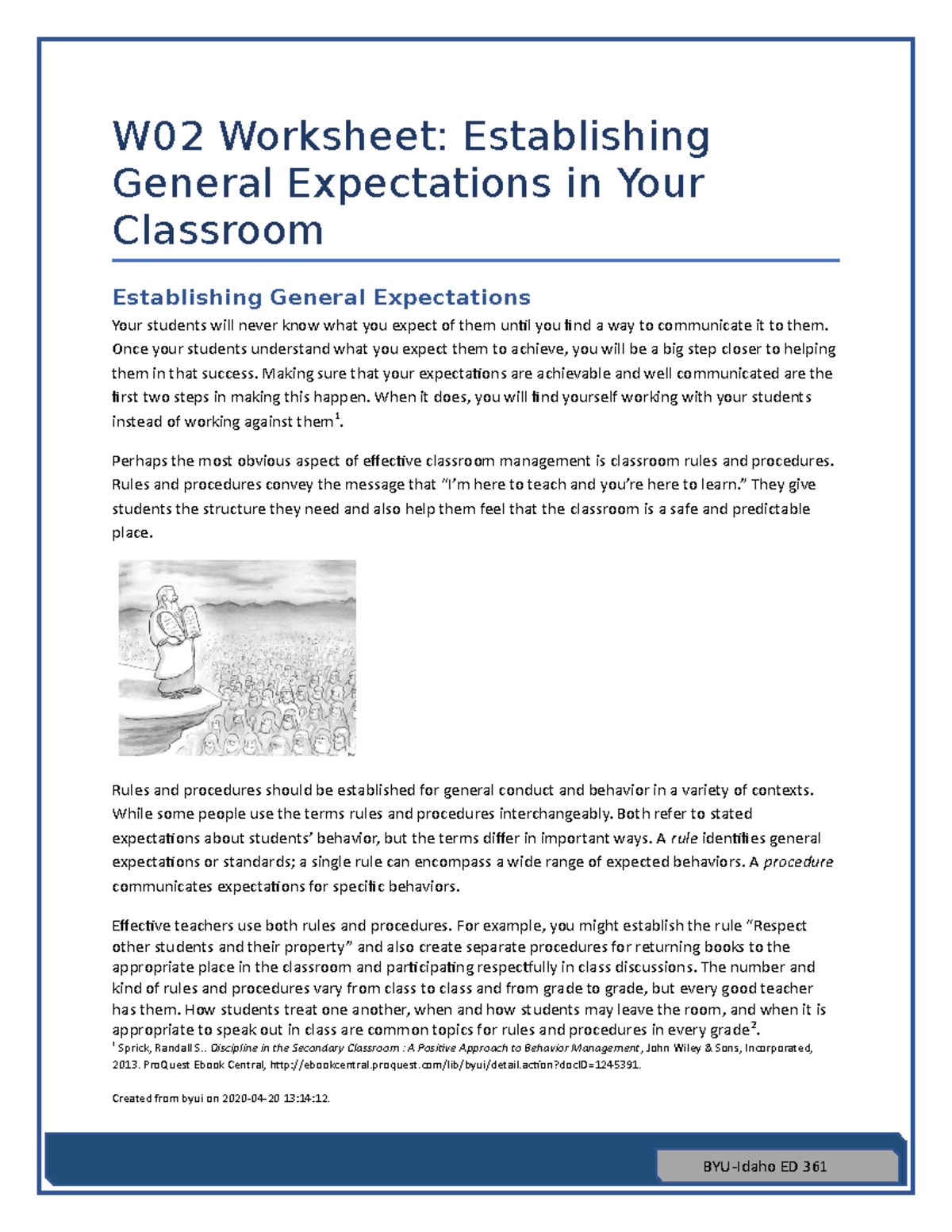 W2 Establishing General Expectations - W02 Worksheet: Establishing ...