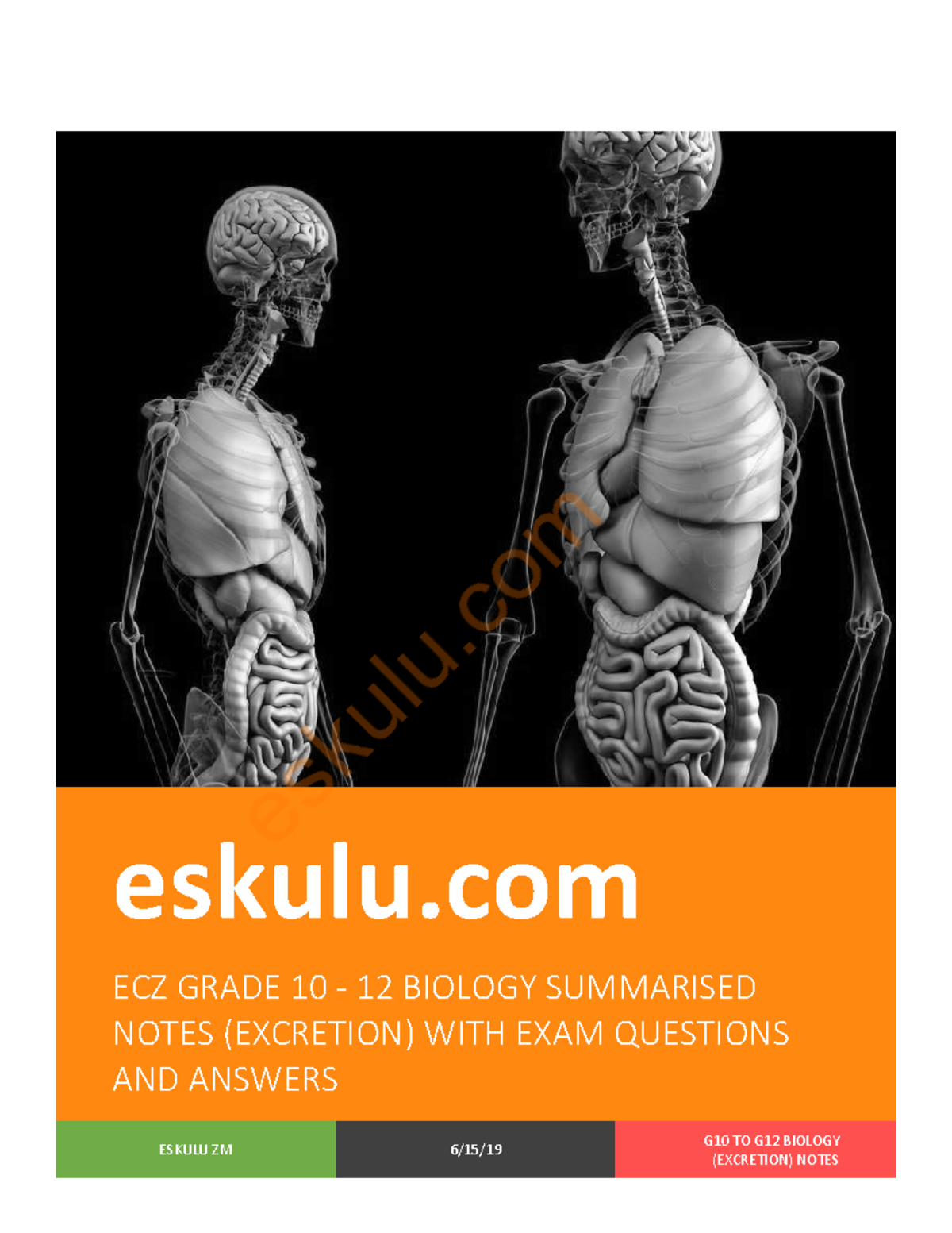 Grade 10 12 biology notes excretion - eskulu 0 eskulu ECZ GRADE 10 - 12 ...