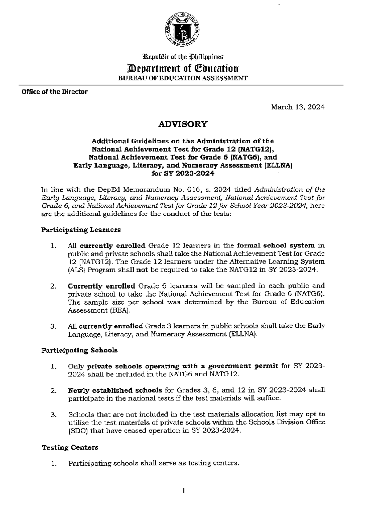 Advisory Additional-Guidelines - communication arts - Studocu