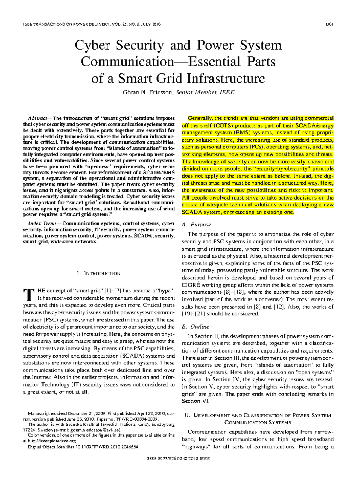 Cyber Security and Power System Communication—Essential Parts of a ...