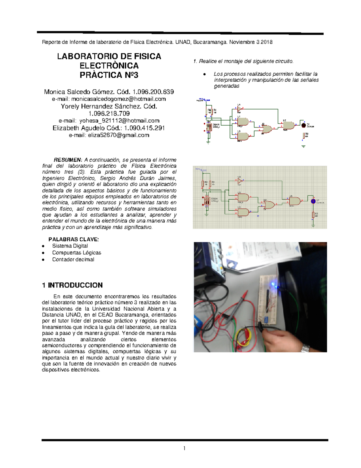 Informe Laboratorio 3 - LABORATORIO DE FISICA ELECTRÒNICA PRÀCTICA Nº ...