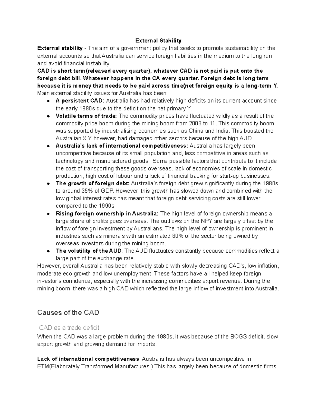 External Stability notes - External Stability External stability - The ...