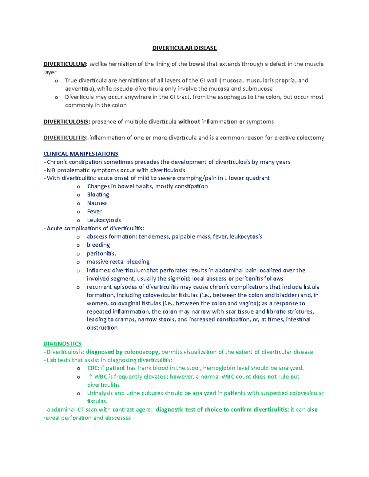 Diverticular Disease concept map - DIVERTICULAR DISEASE DIVERTICULUM ...