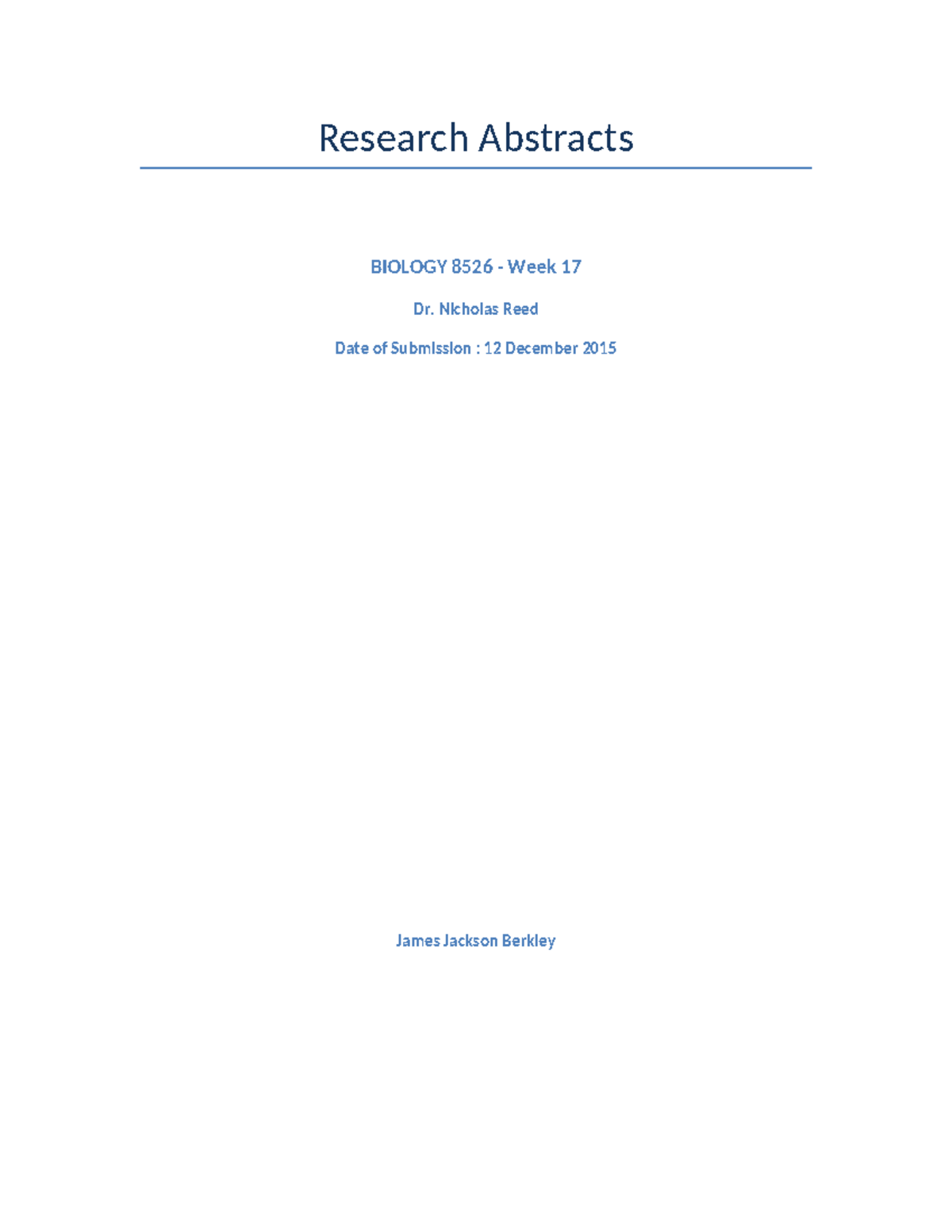 Biology-8526-Research Abstracts - Research Abstracts BIOLOGY 8526 ...