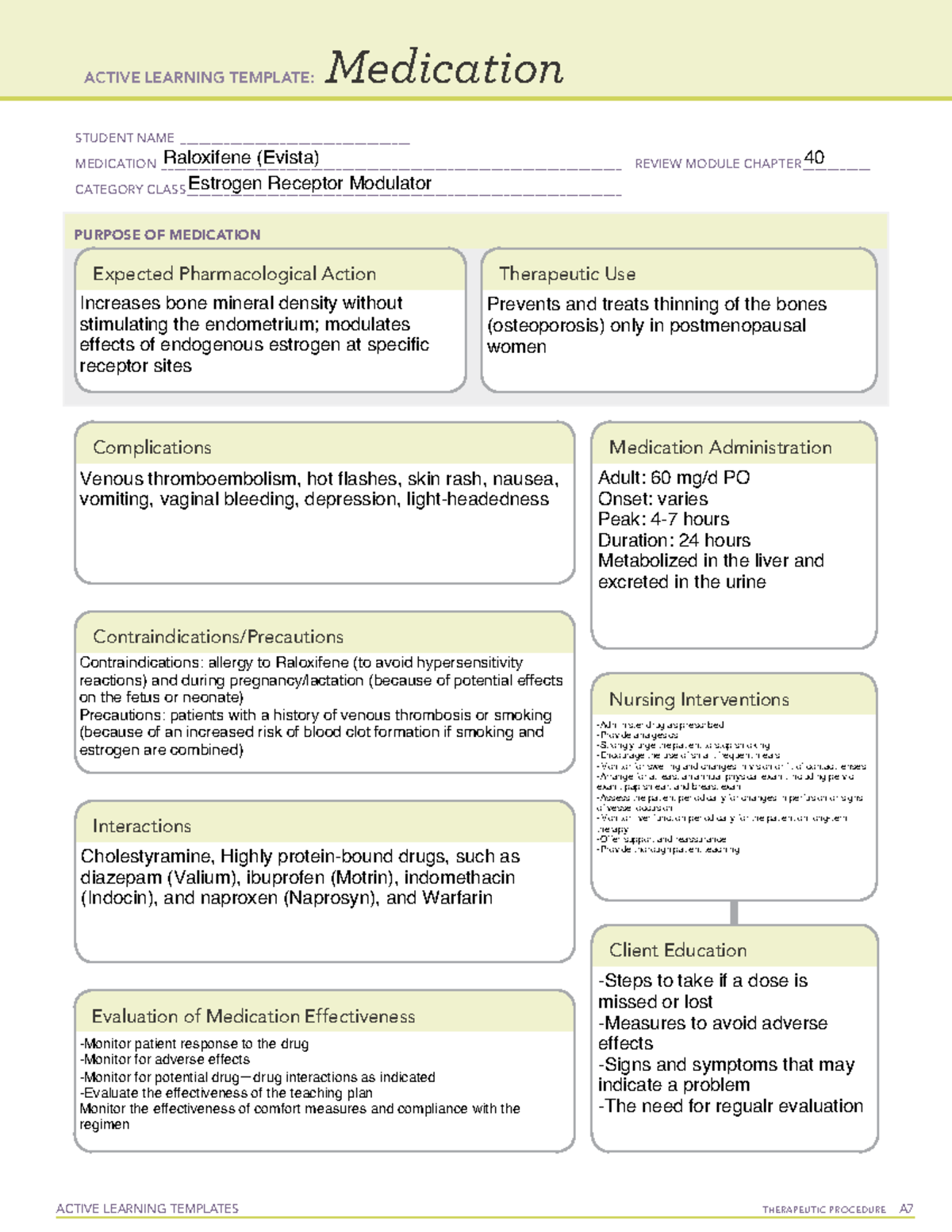 Drugcardsob medsurg - STUDENT NAME ...