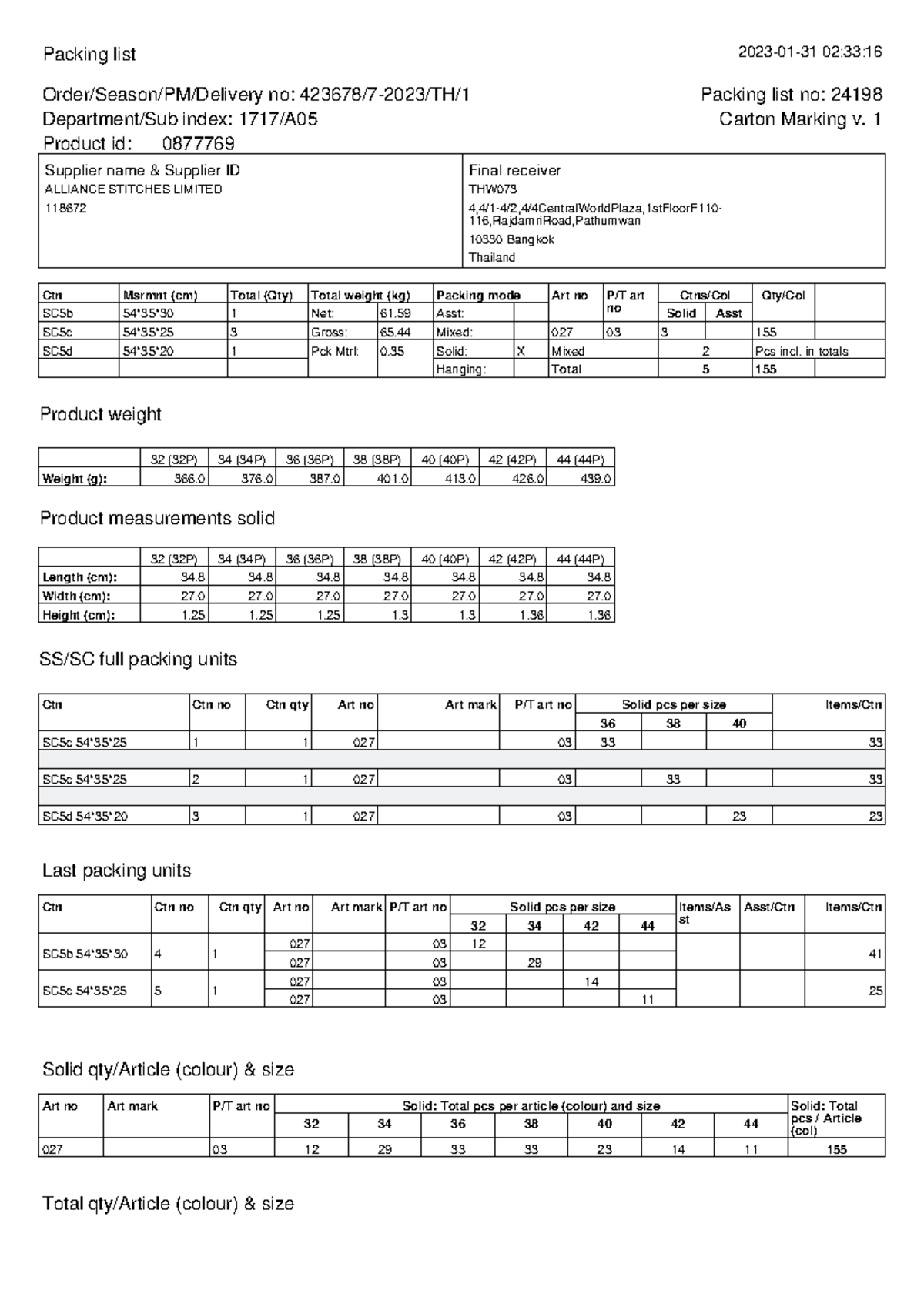 0059-23 PL - OK go - Product weight Product measurements solid SS/SC ...