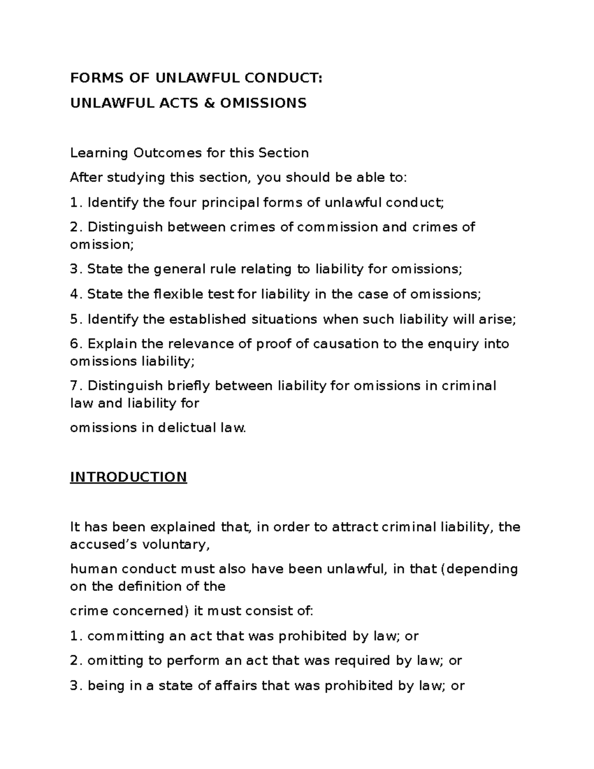 Forms OF Unlawful Conductl 284 - FORMS OF UNLAWFUL CONDUCT: UNLAWFUL ...