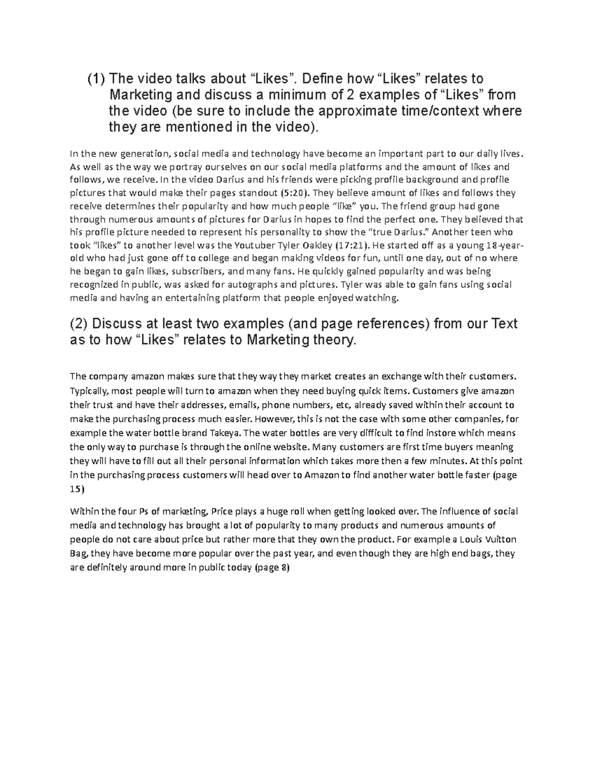 Generation like - marketing notes on a case study - (1) The video talks ...