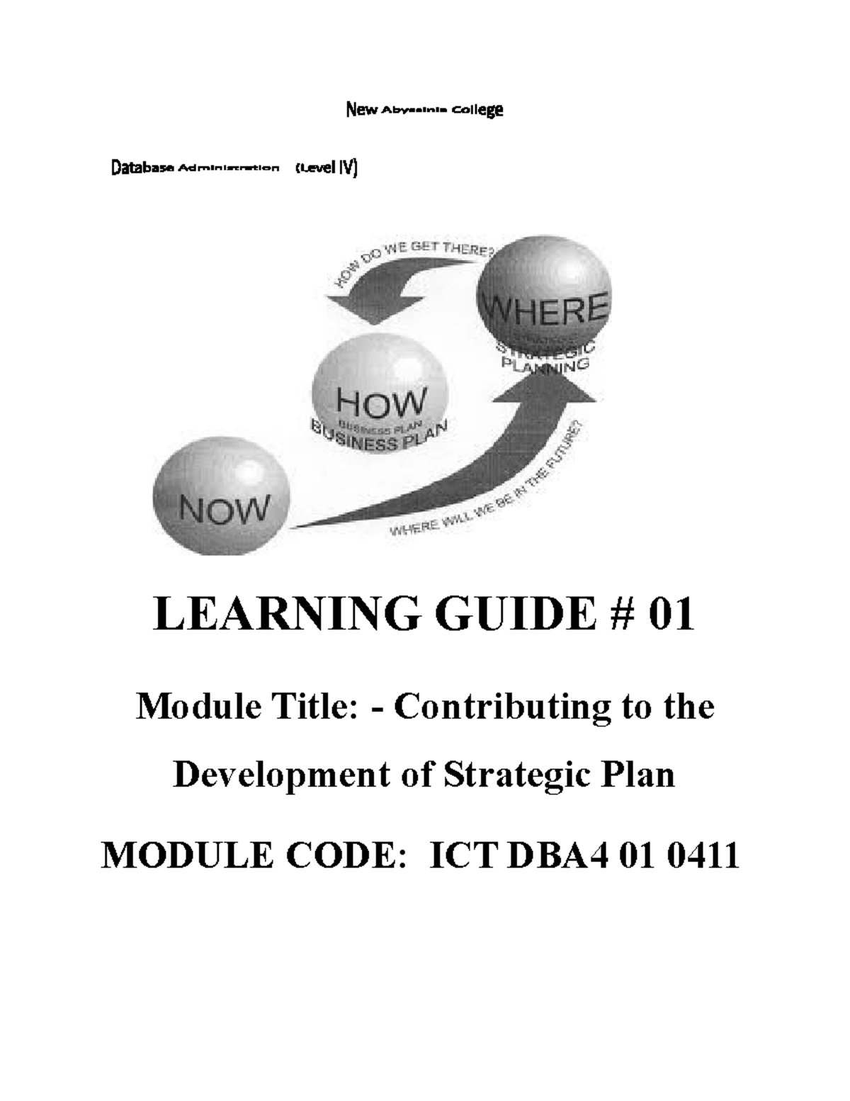 Strategic Planning - according to - LEARNING GUIDE # 01 Module Title ...