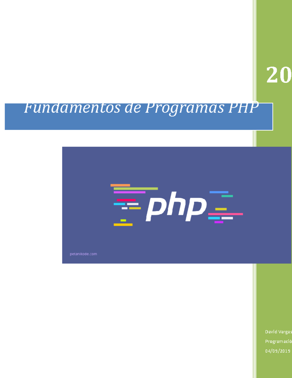 Programacion - Fundamentos de Programación en PHP - 2019 David Vargas ...