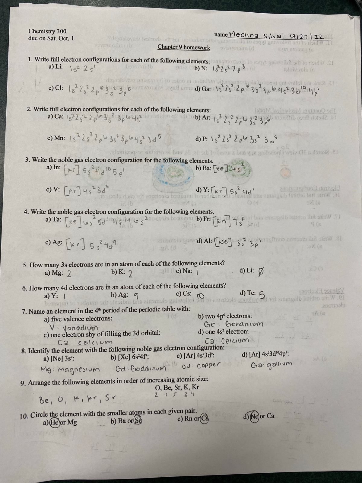 Chapter 9 homework - CHEM 300 - Studocu