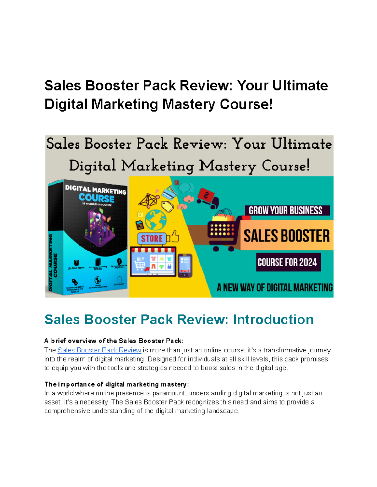 Sales Booster Pack Review Your Ultimate Digital Marketing Mastery ...