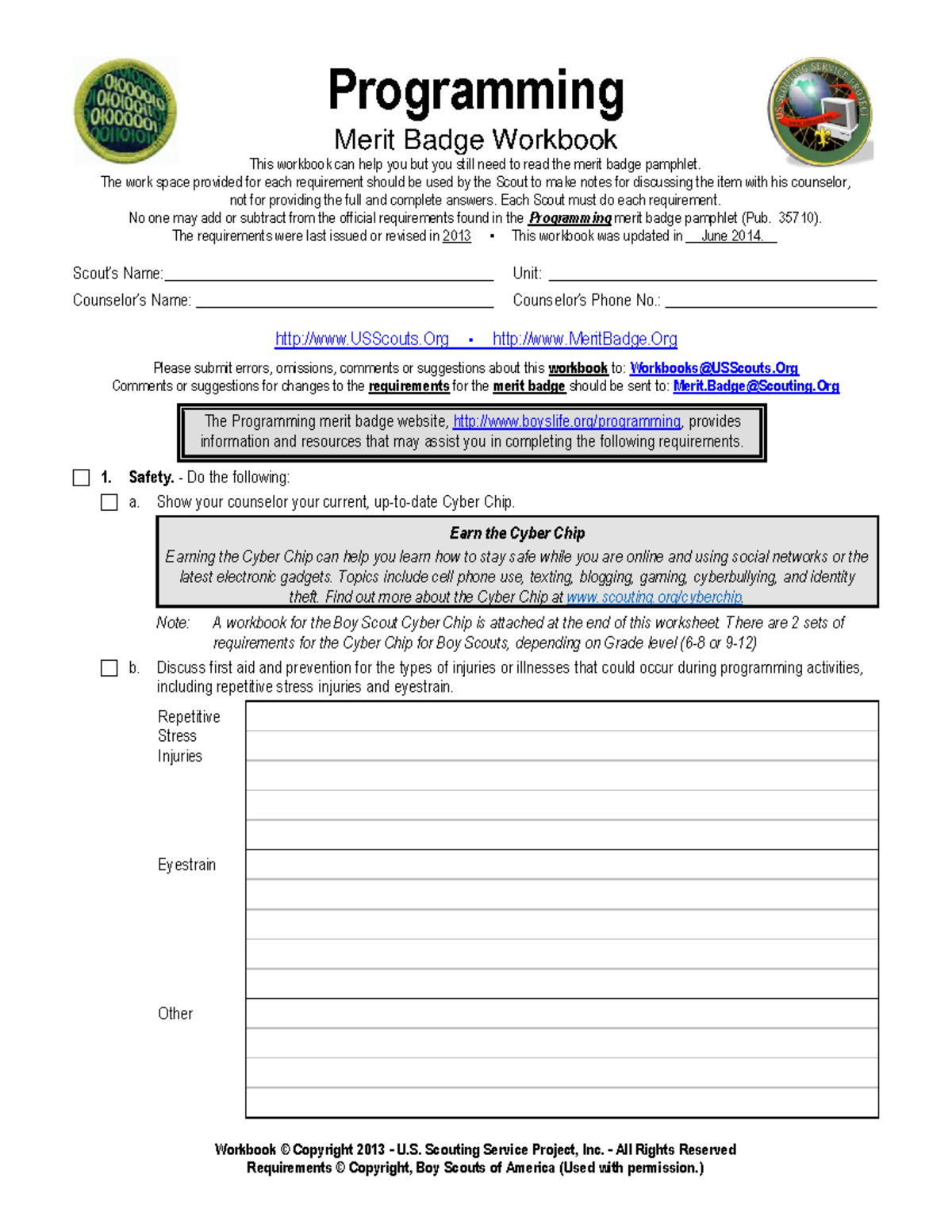 Programming (1) - TO IMROVE ENGLISH - Programming Merit Badge Workbook ...