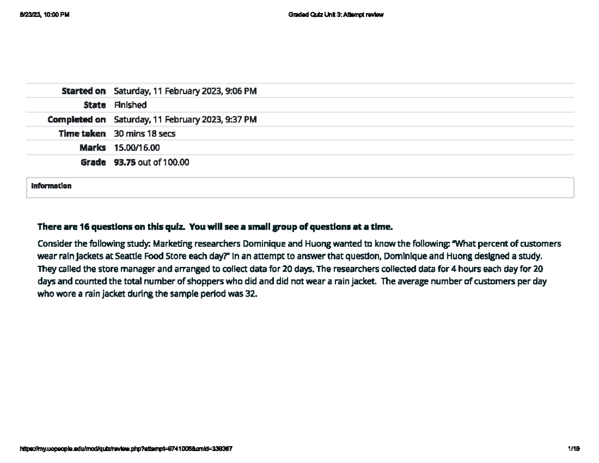 Intro stat graded quiz 3 - Introduction to Statistics - Studocu