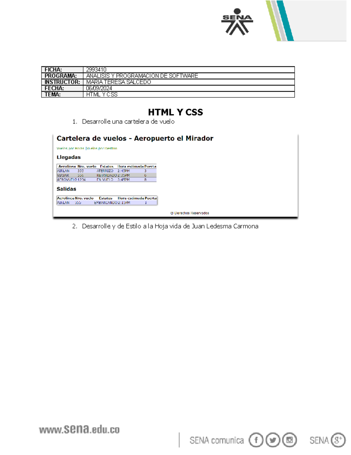 2. Ejercicios HTML Y CSS 2 - ####### FICHA: 2993410 ####### PROGRAMA ...