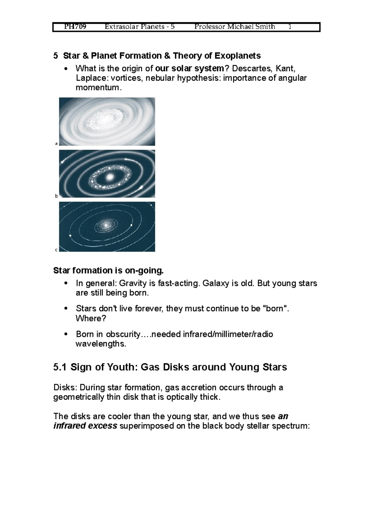 Lecture notes, lecture 5 - 5 Star & Planet Formation & Theory of ...