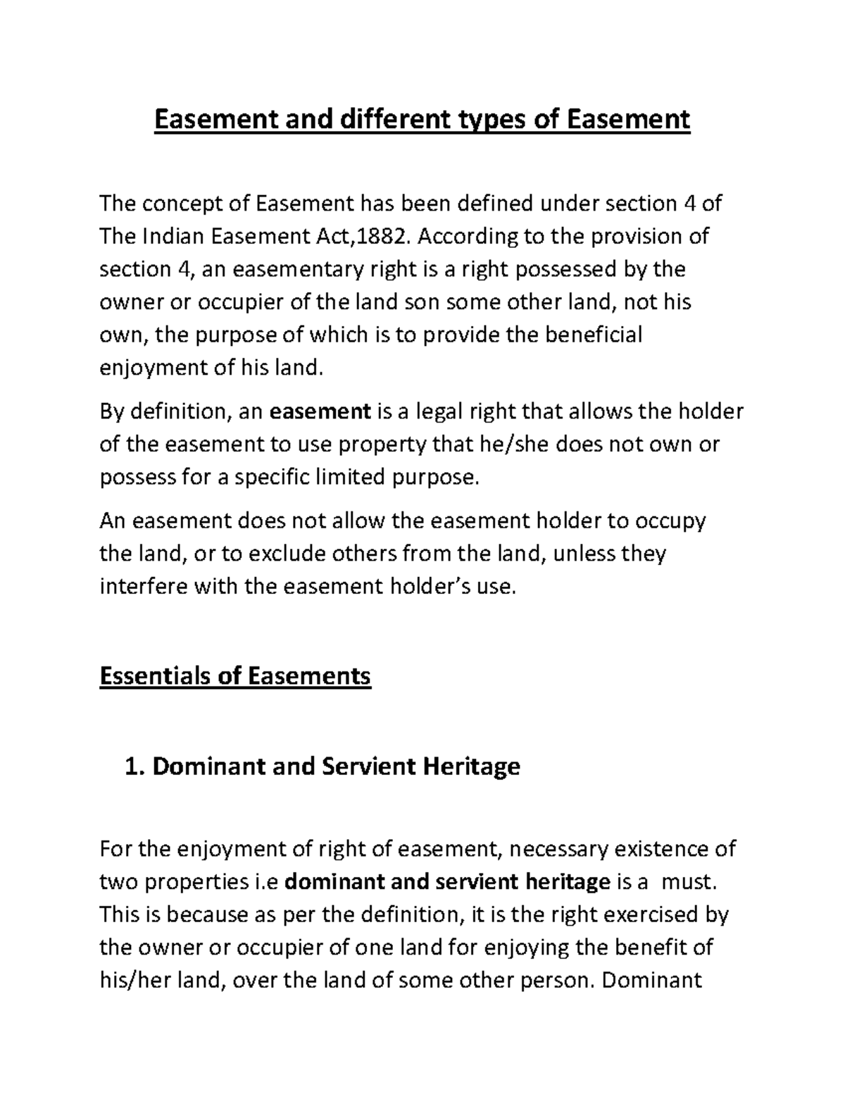 Easement and different types of Easement - According to the provision ...