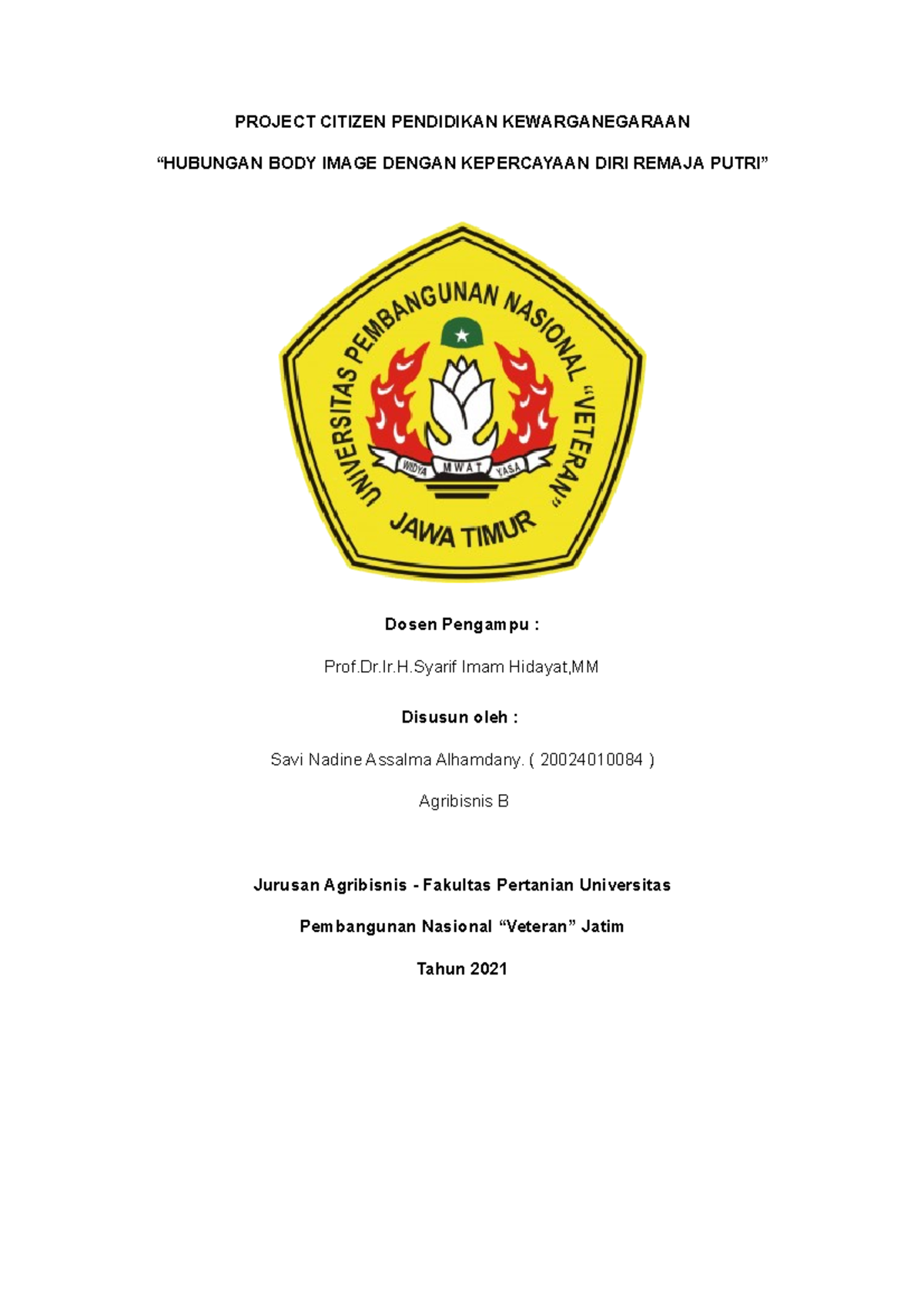 Project Citizen Pendidikan Kewarganegaraan - PROJECT CITIZEN PENDIDIKAN ...