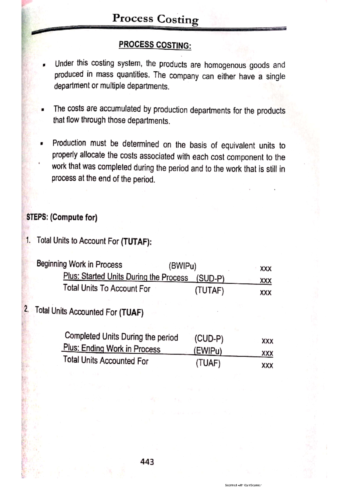 AFAR Process Costing Lecture Notes 1 BS In Accountancy StuDocu