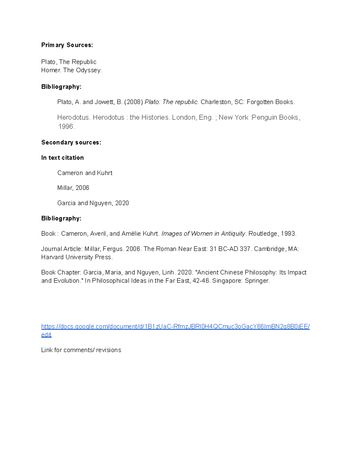 ILA 4 - Instructions for project - Primary Sources: Plato, The Republic ...