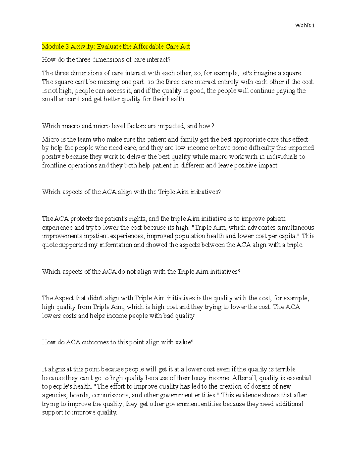 Module 3 Activity - assignments - Wahid Module 3 Activity: Evaluate the ...