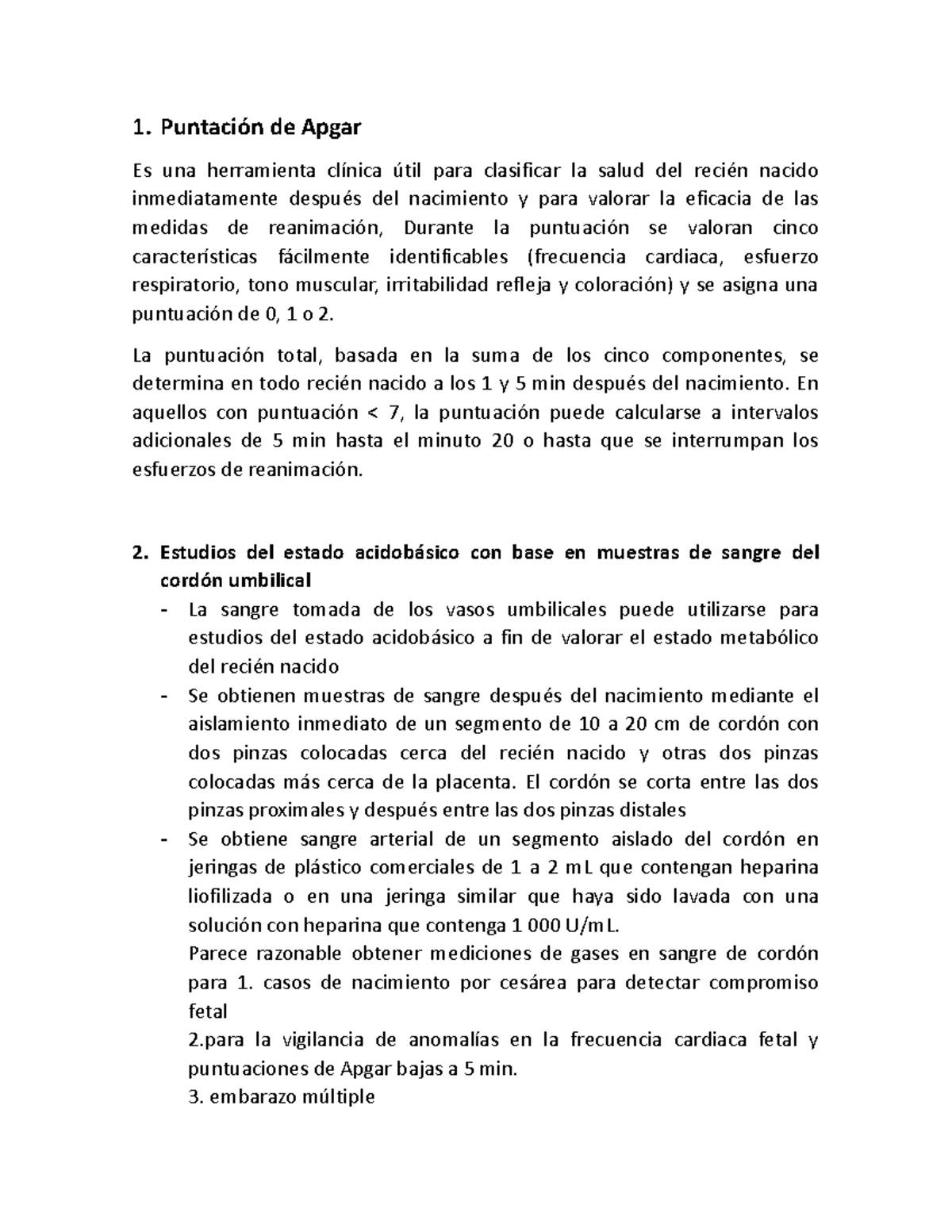 Puntación de Apgar - 1. Puntación de Apgar Es una herramienta clínica ...
