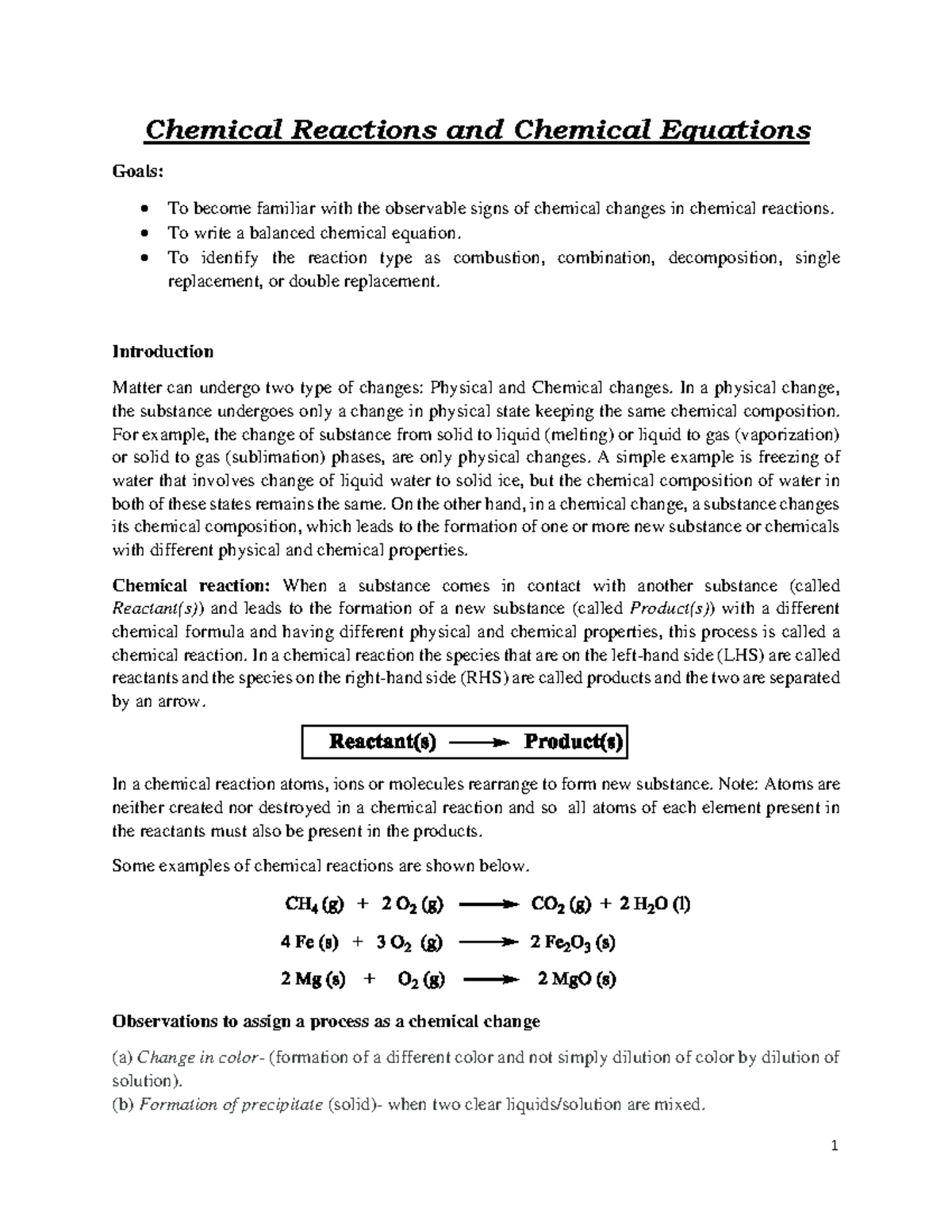 Lab 4 - Lab4 - Chemical Reactions and Chemical Equations Goals: - To ...