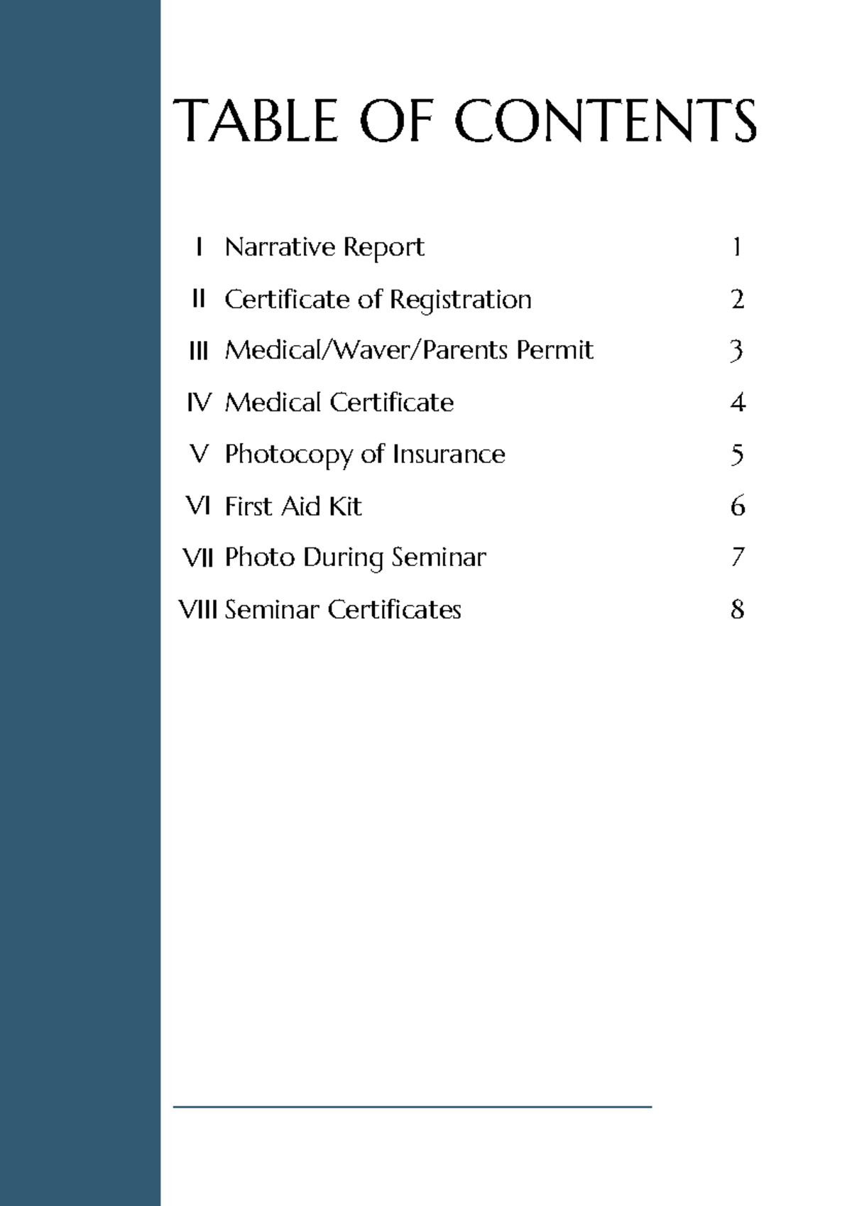 Blue and White Simply Neutral Table of Contents Book Page - BSED ...