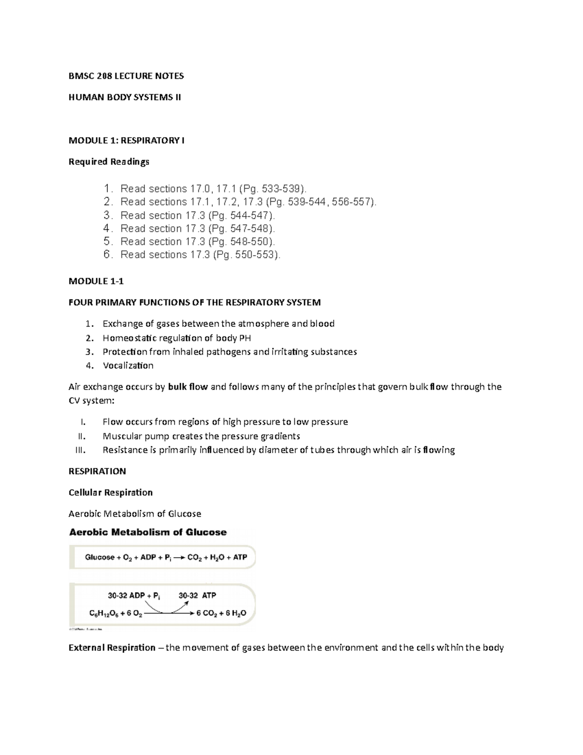 Human Body Systems II BMSC 208 Lecture Notes Part 1 - NURS 208 - U of S ...