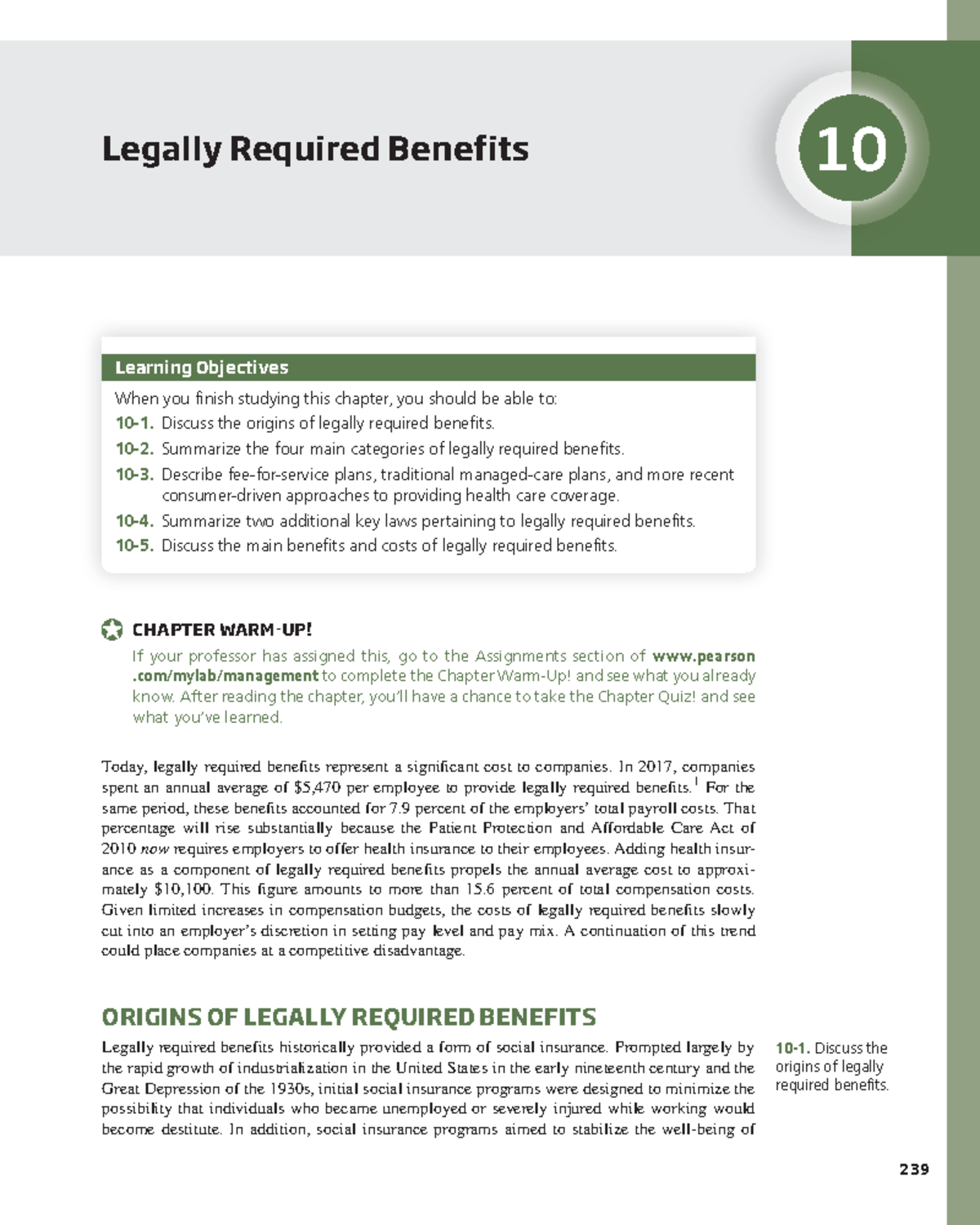 SC Textbook Chapter 10 - 239 10 Today, legally required benefits ...