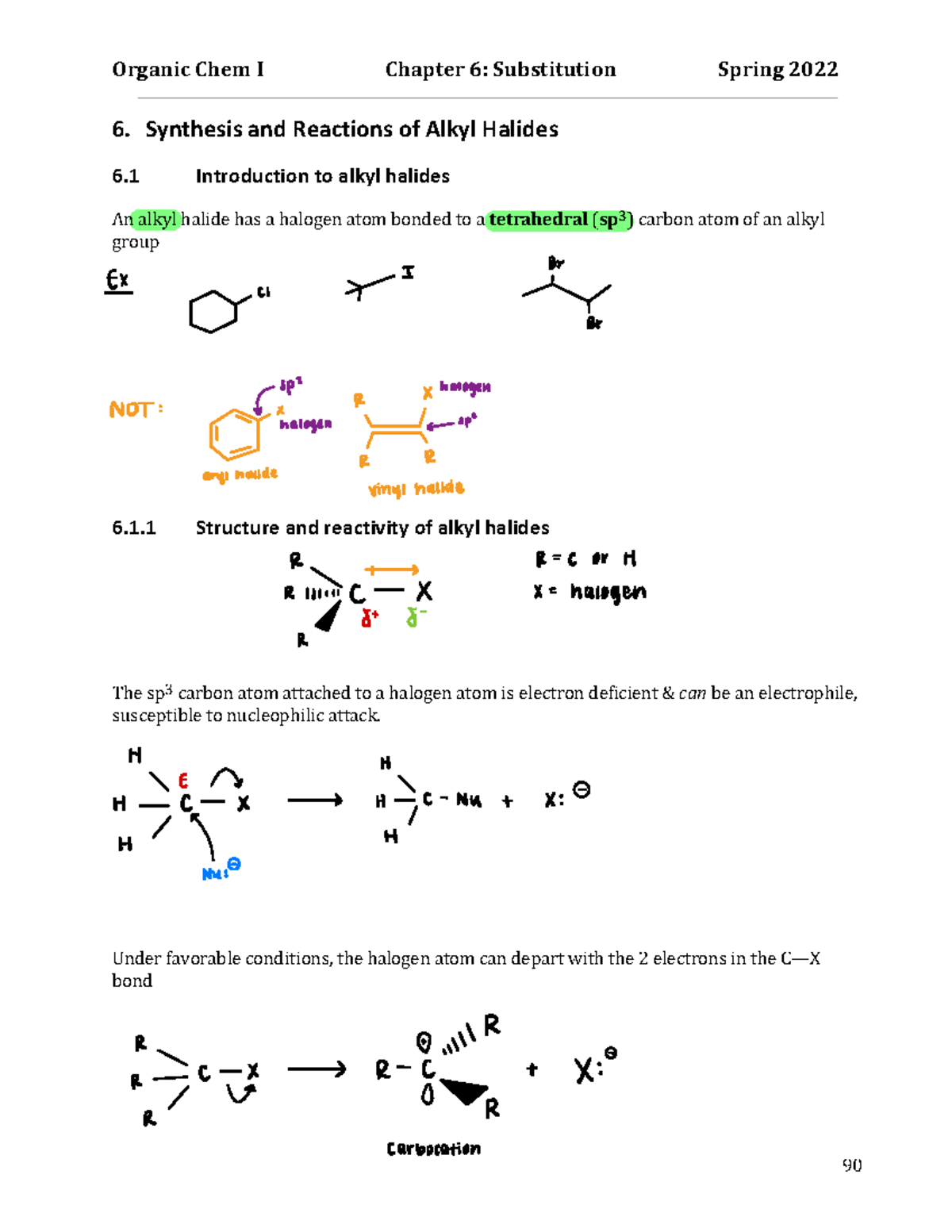 Chapter 6 Substitution - 6. Synthesis and Reactions of Alkyl Halides 6 ...