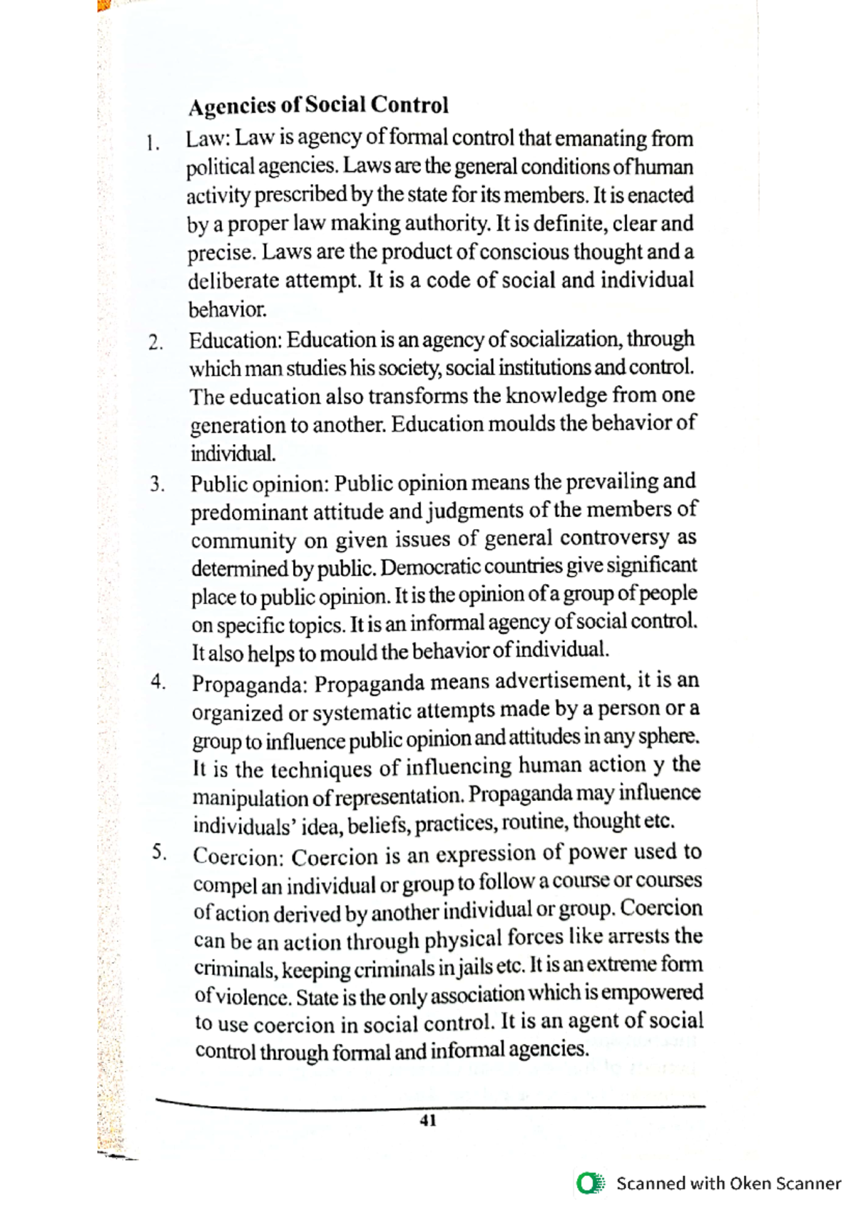 Agencies of social control - BA sociology - Studocu