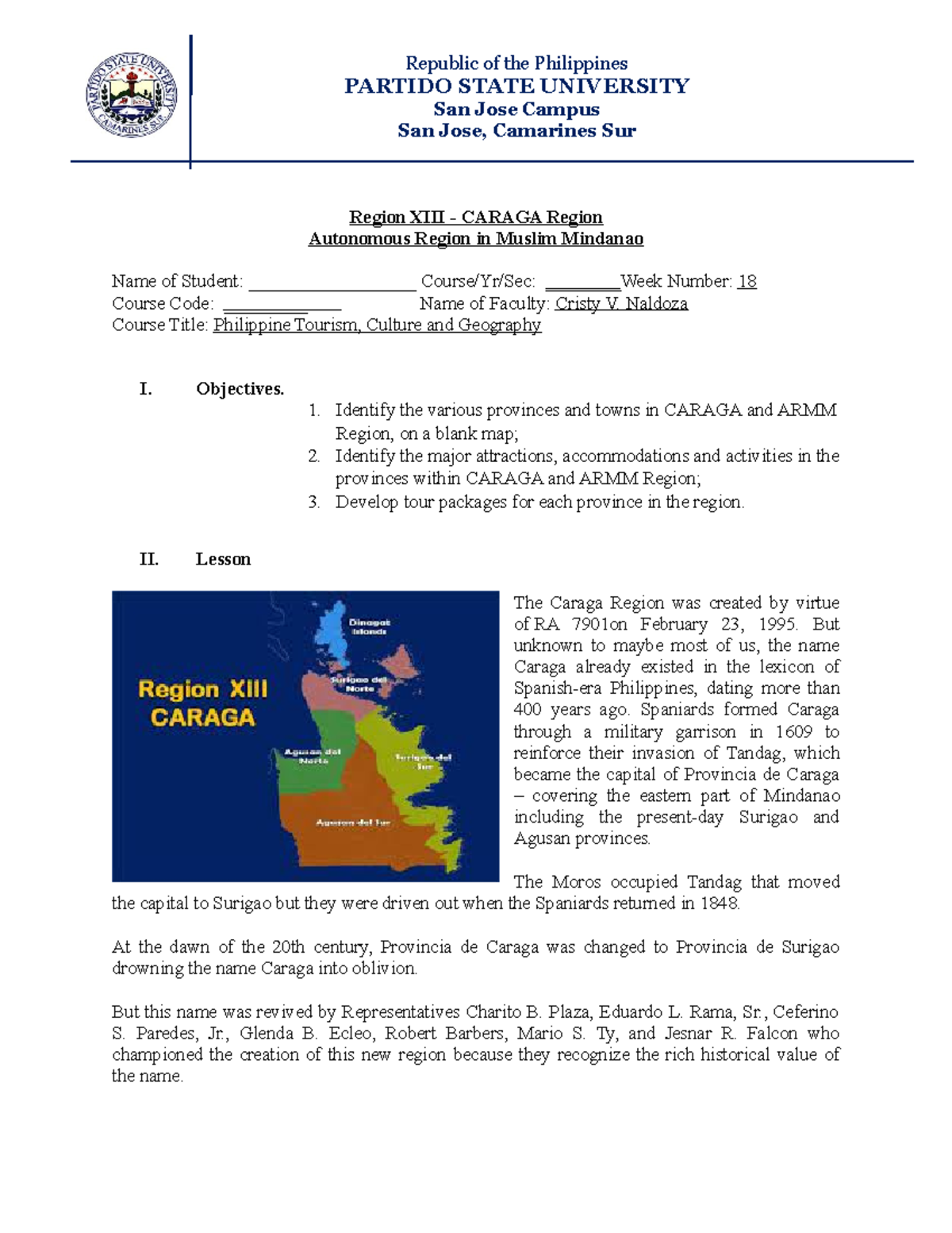 Module for Caraga and ARMM THC7 - Philippine Tourism, Culture and ...