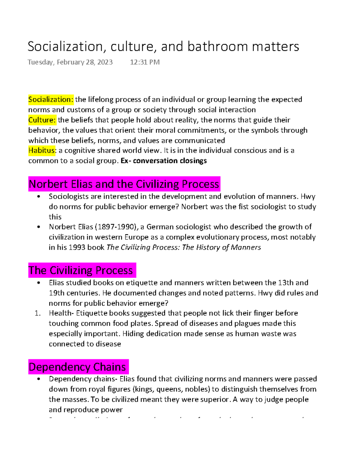 Socialization, culture, and bathroom matters - Socialization: the ...