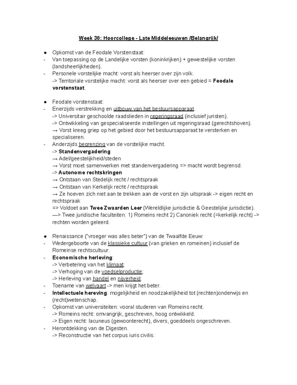 Week 38-Hoorcollege-Late Middeleeuwen - Week 38: Hoorcollege - Late ...