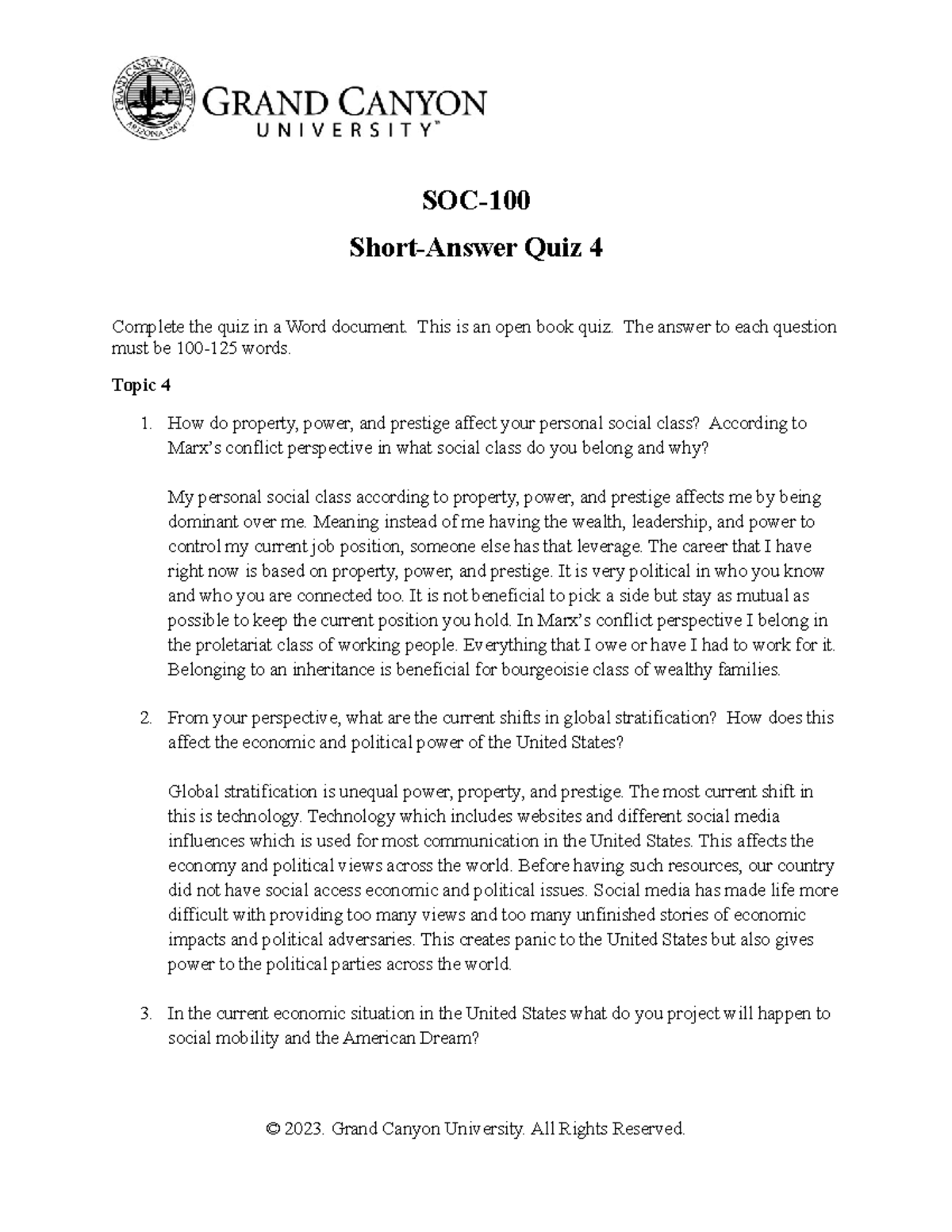 SOC-100.Short-Answer Quiz 4 1-8-18 - SOC- Short-Answer Quiz 4 Complete ...